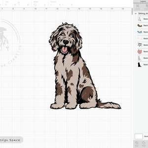 Doodle SVG, Sitting Dog SVG, Merle Aussiedoodle Png, Layered ...