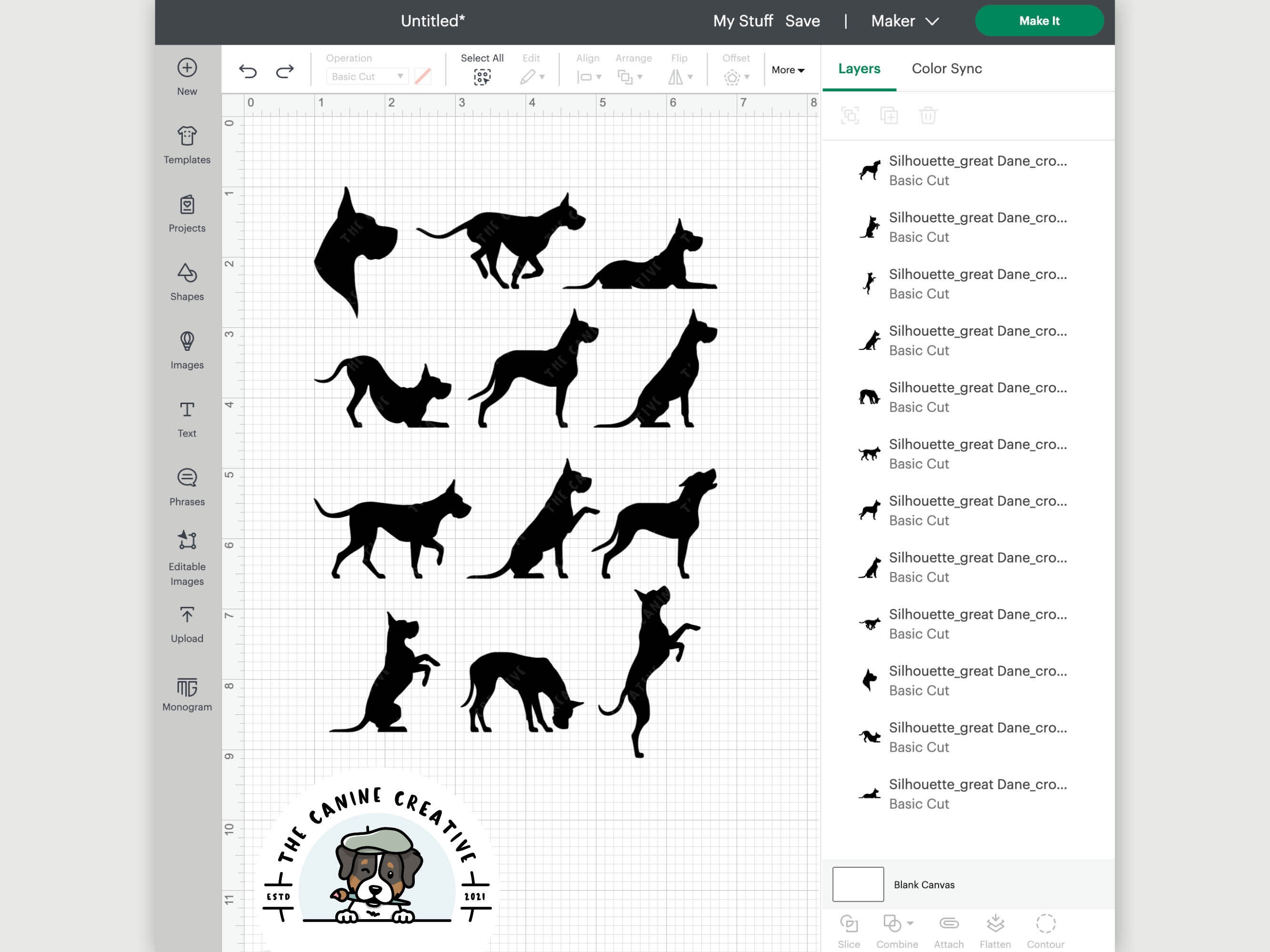 Great Dane SVG Cropped Ears Bundle, Dog Breed Silhouette, Dog Image ...