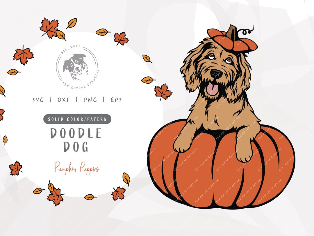 Fall SVG, Doodle SVG, Doodle Dog Clipart, Peeking Dog Svg, Pumpkin PNG ...