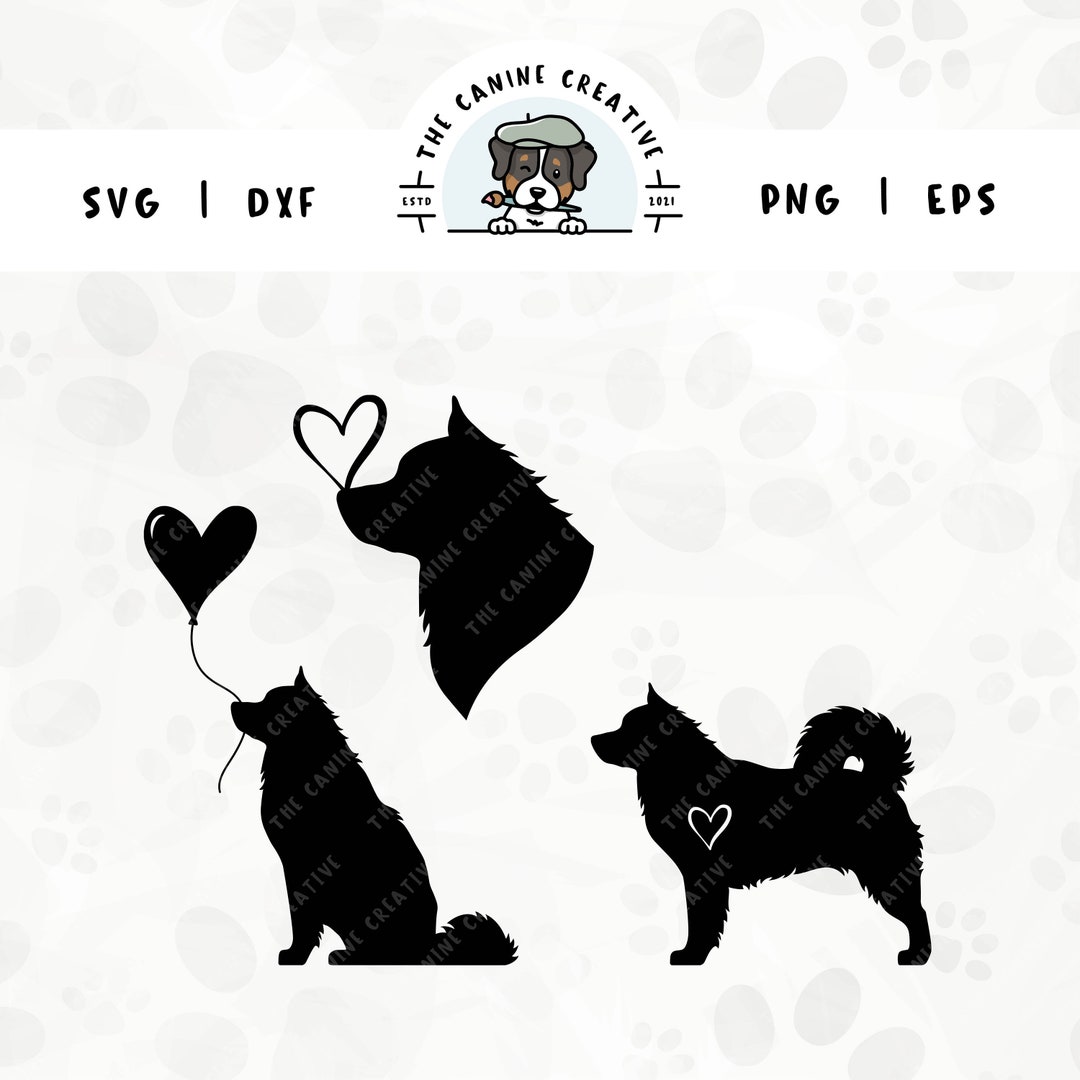 Alaskan Malamute SVG Bundle | Dog Heart Silhouette Clipart | DIY Gift ...