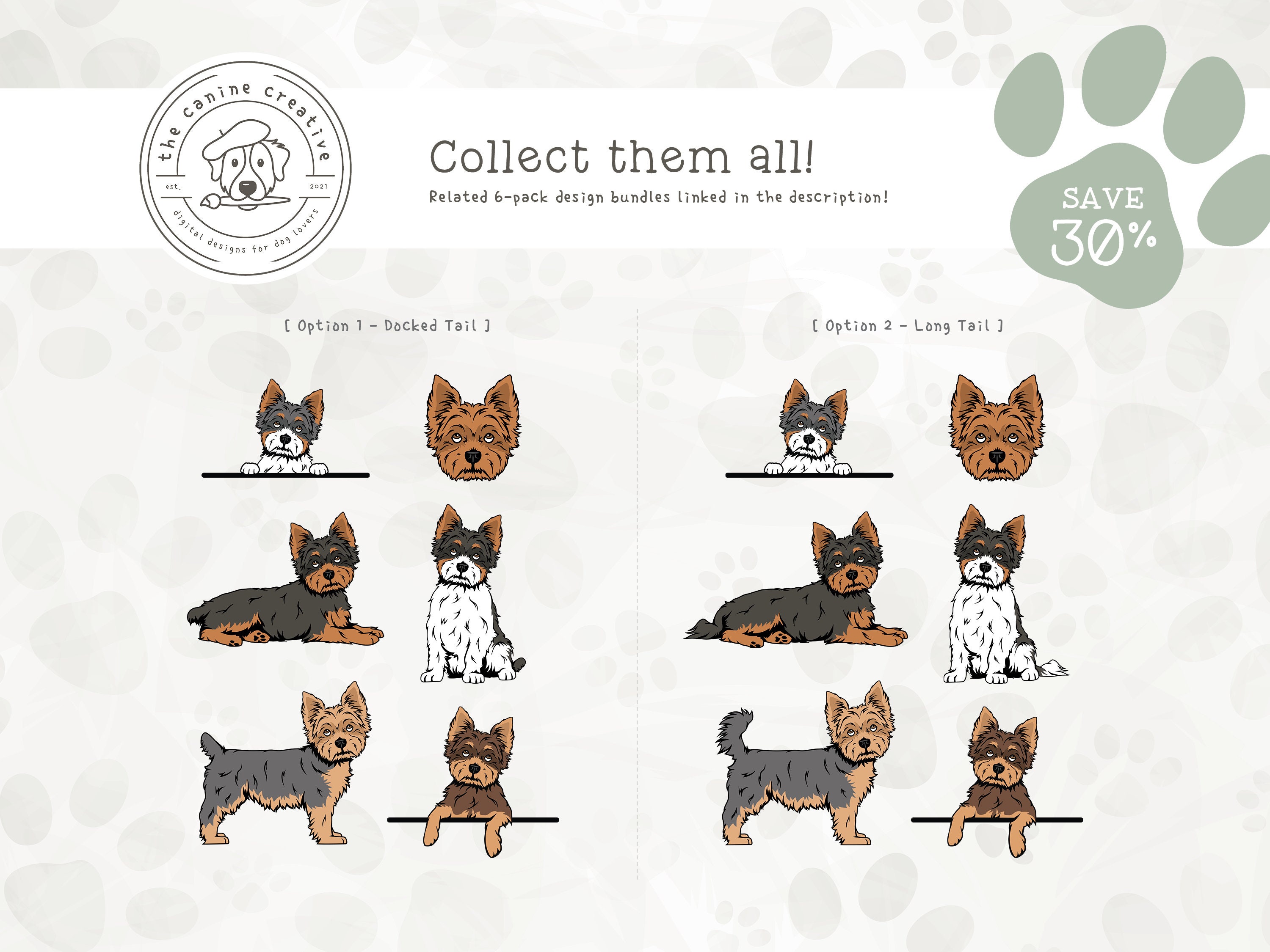 Yorkshire Terriers Clip Art Yorkie SVG Biewer Terrier PNG - Etsy