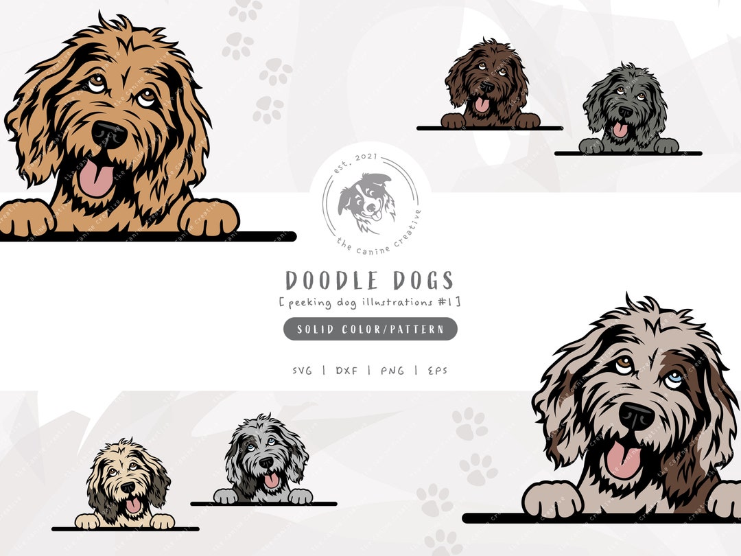 Doodle SVG, Peeking Dog SVG #1, Merle Aussiedoodle Png, Layered ...