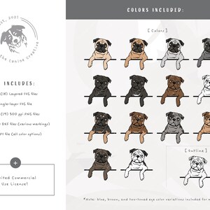 Pug SVG, Peeking Dog SVG #2,pug Clip Art, Fawn Pug Illustration, Black ...