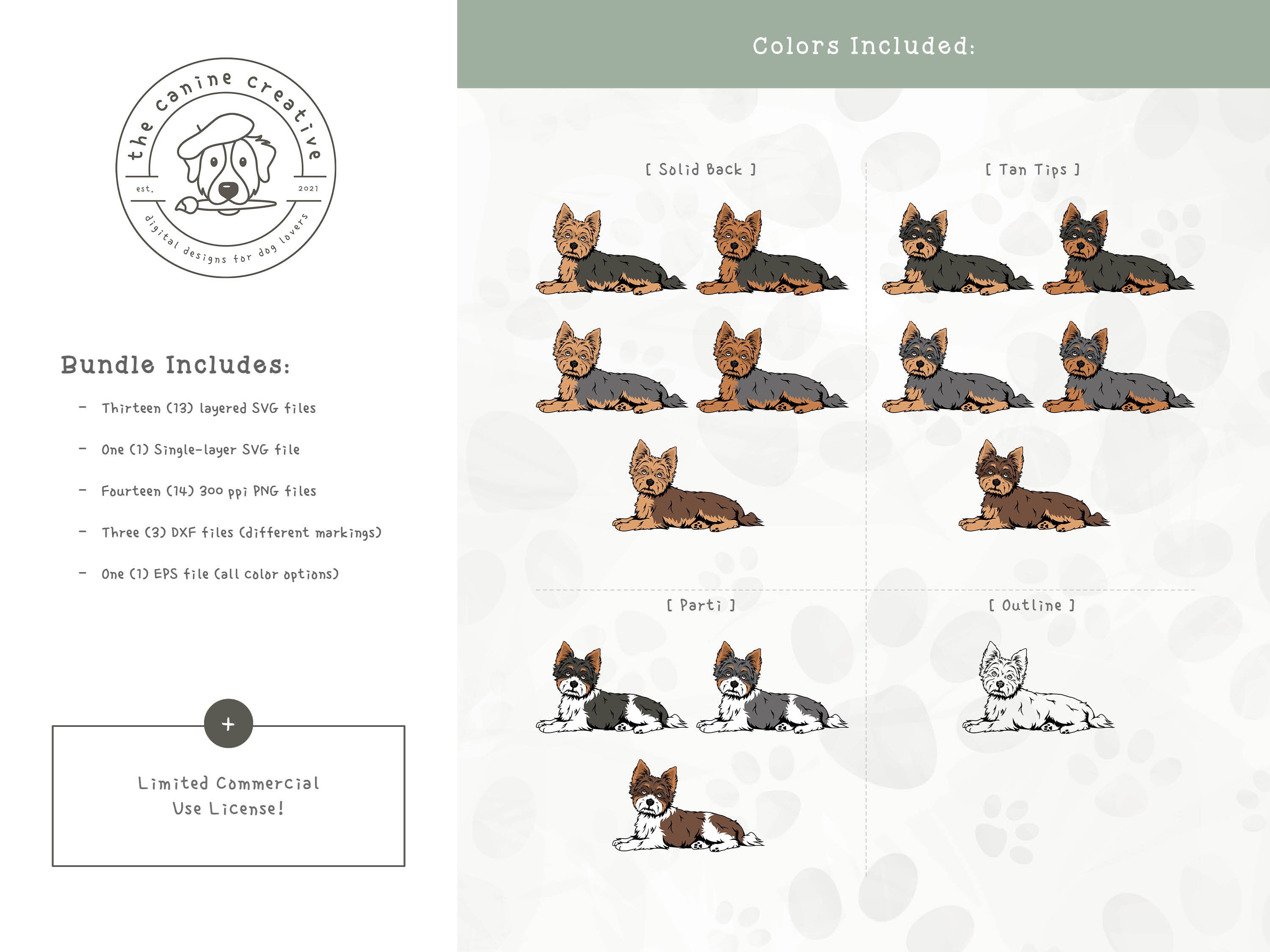 Yorkshire Terriers Clip Art, Yorkie SVG, Biewer Terrier PNG, Undocked ...