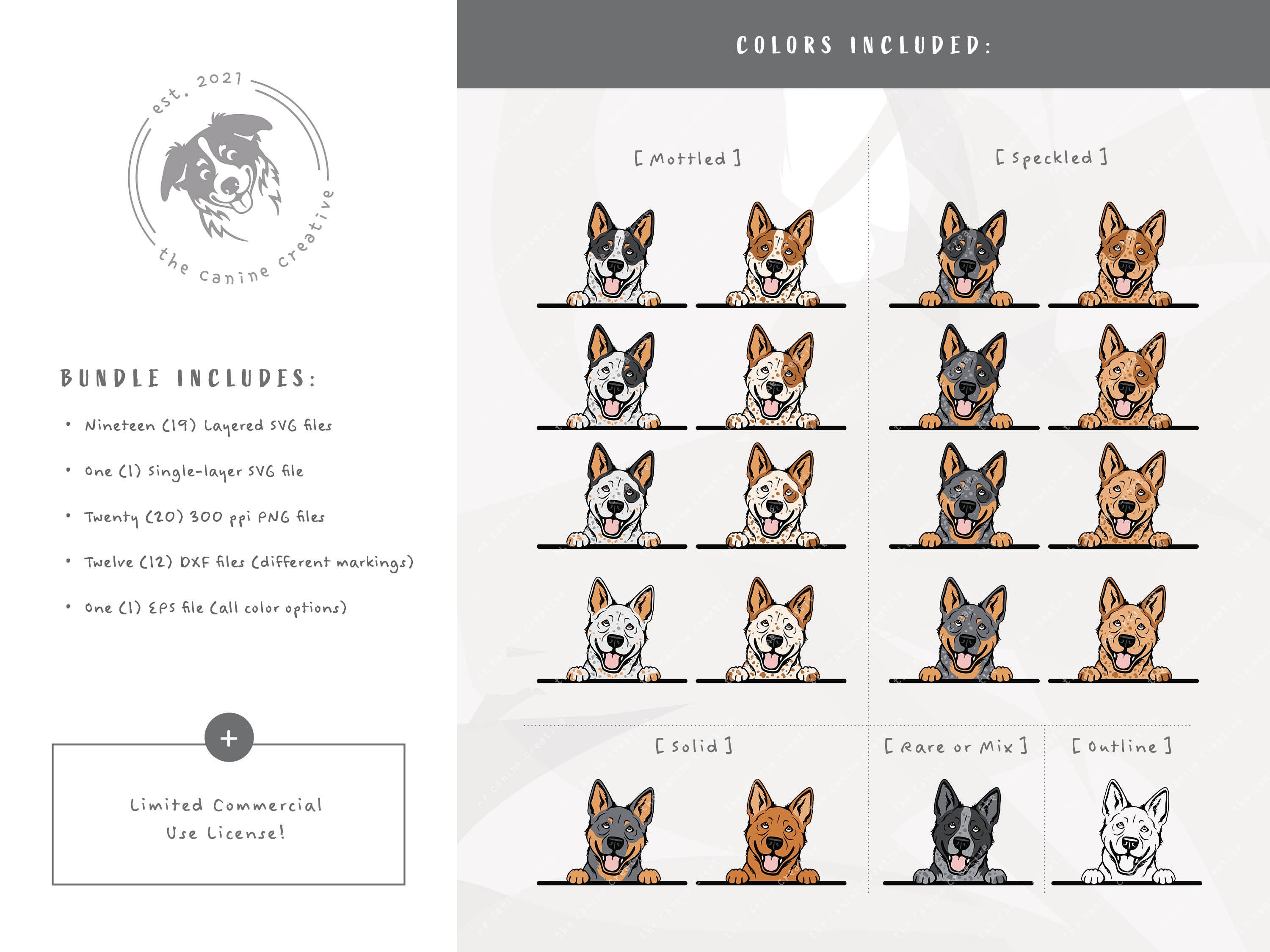Heeler SVG, Peeking Dog SVG #1, Australian Cattle Dog Clip Art, Blue ...