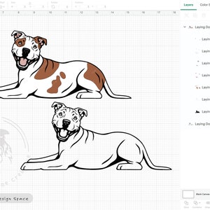 Pit Bull SVG, Staffordshire Dog PNG, Dog Laying Down Clipart, Layered ...