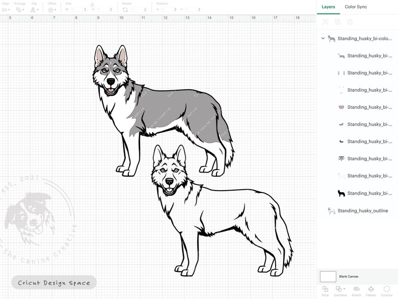 Siberian Husky SVG Standing Dog SVG Husky SVG Layered - Etsy