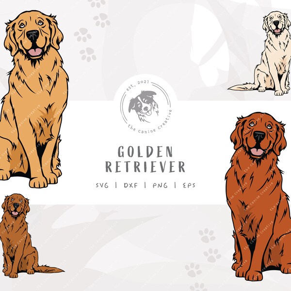 Golden Retriever Svg - Etsy