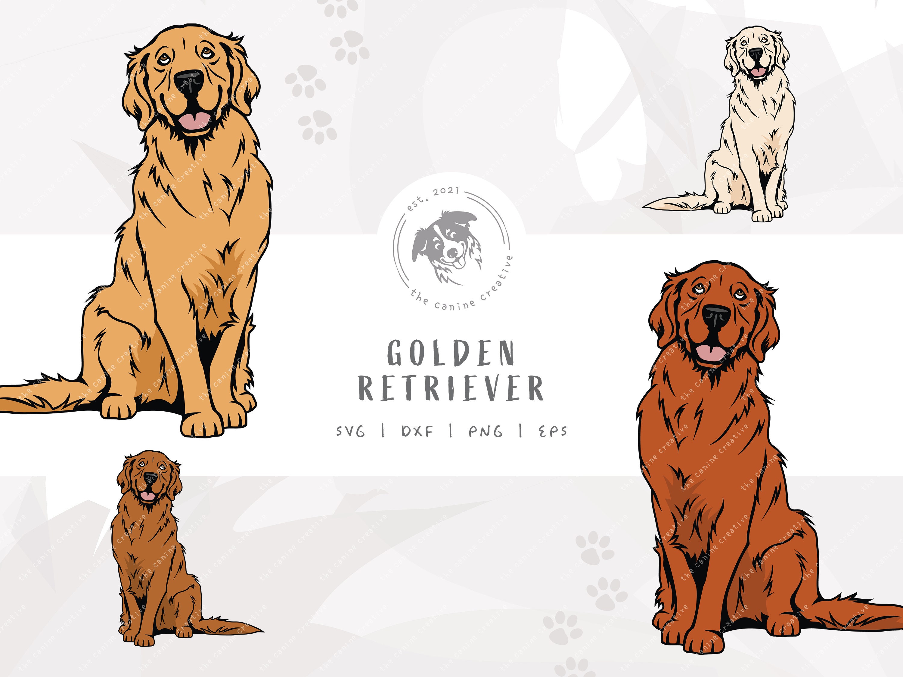 Golden Retriever SVG Bundle Dog Sitting SVG Golden SVG Pet - Etsy UK