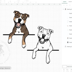 Pit Bull SVG, Staffordshire Dog PNG, Peeking Dog Design #2, Layered ...