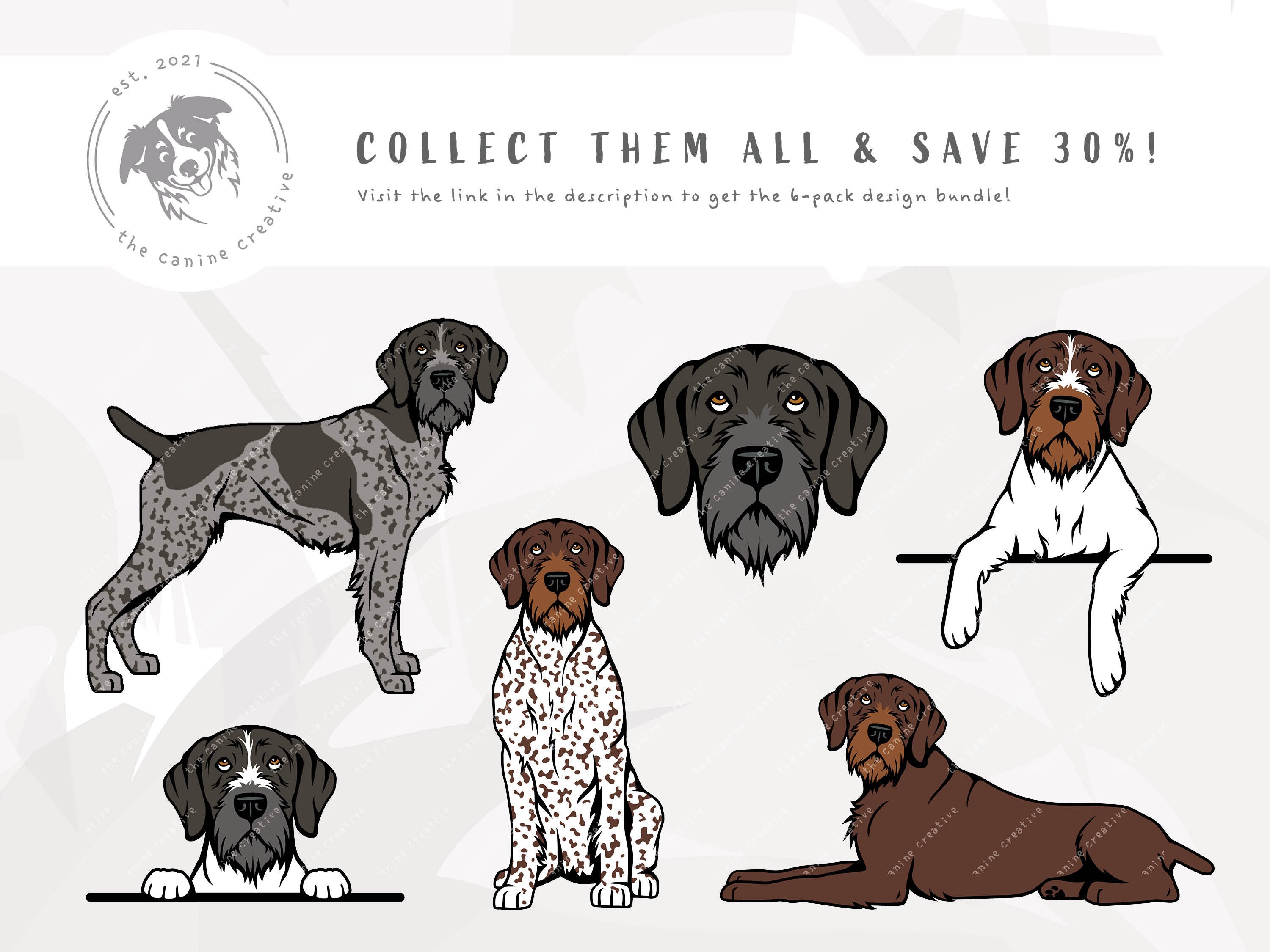 German Wirehaired Pointer SVG, GWP SVG, Sitting Dog Svg, German Wire ...