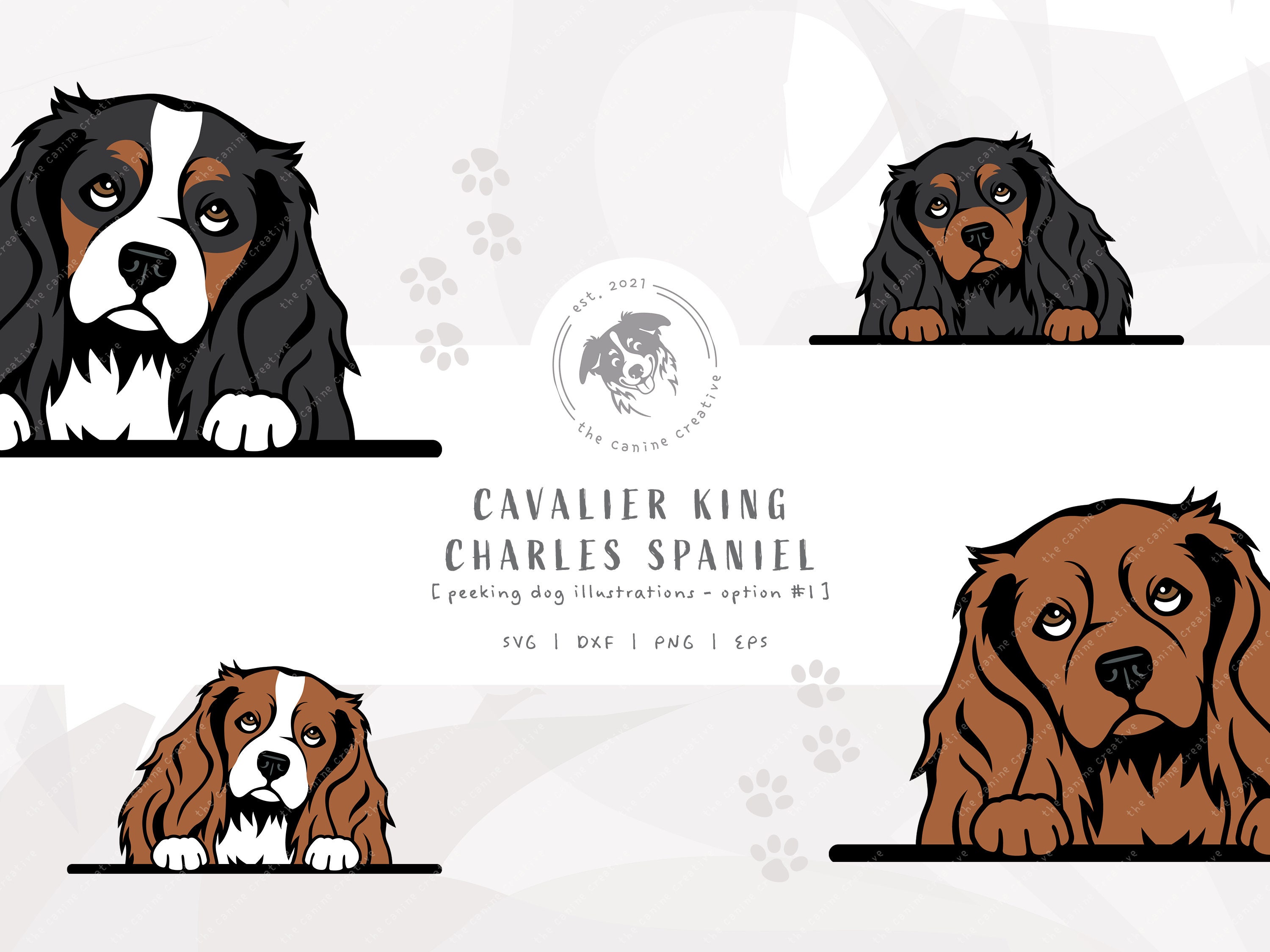 Cavalier SVG King Charles Spaniel SVG Peeking Dog 1 SVG - Etsy UK