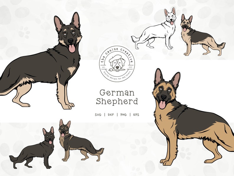 German Shepherd SVG GSD SVG Standing Dog Svg Files K9 Dog - Etsy