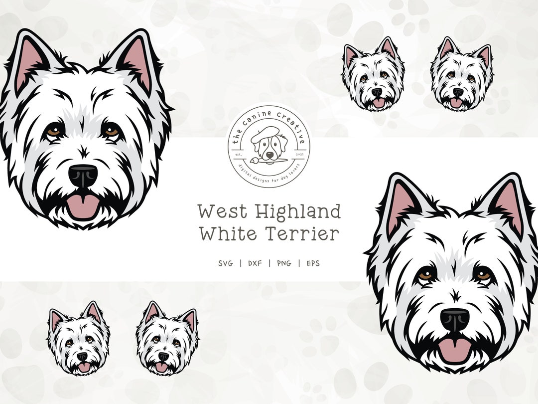 Westhighland Terrier SVG, Westie PNG, West Highland White Terrier ...