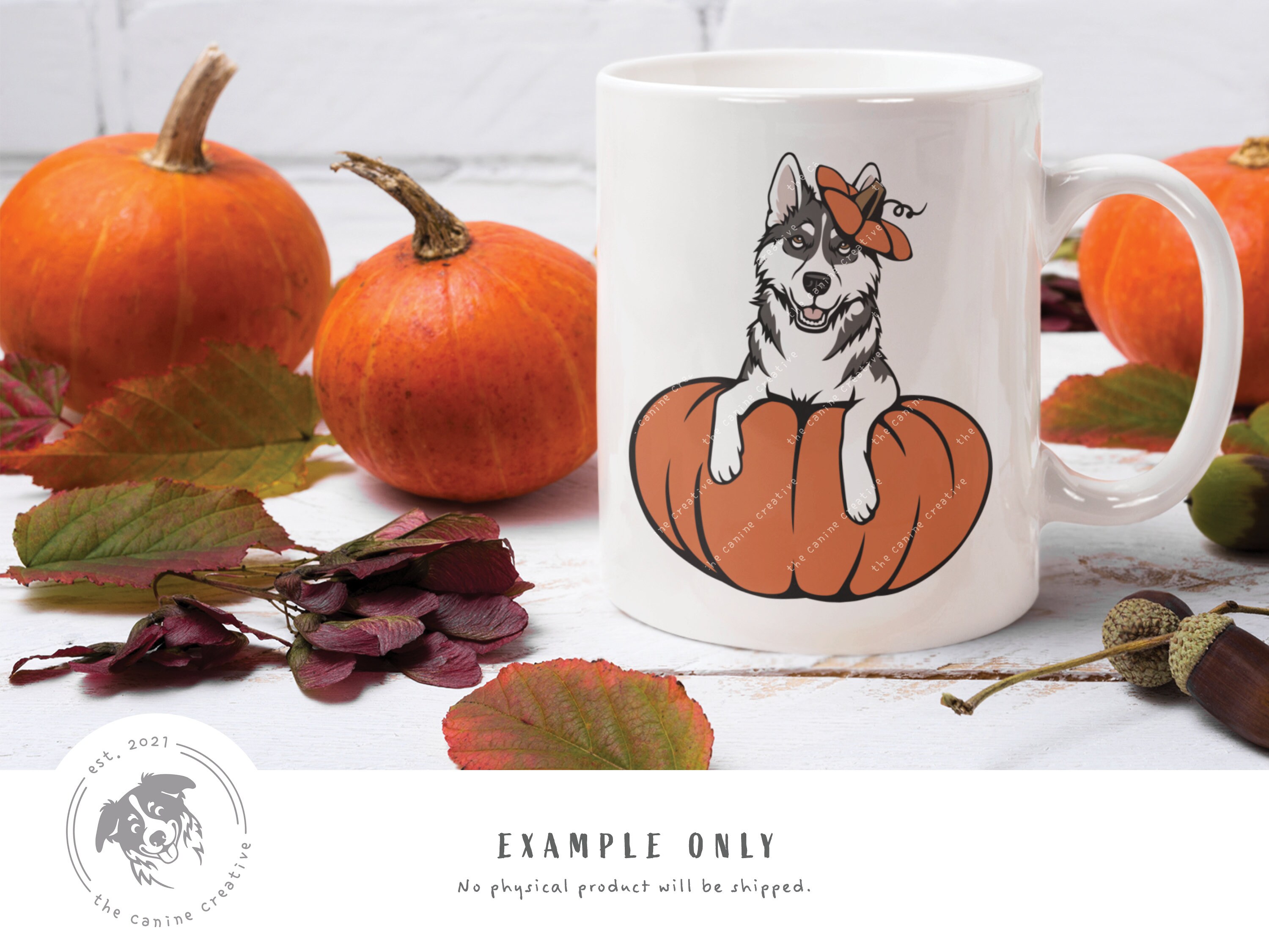 Siberian Husky SVG, Dog Pumpkin SVG, Peeking Dog Illustration, Husky ...