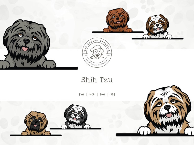 Shih Tzu SVG Shih Tzu Clipart Peeking Dog Svg 1 Dog Breed - Etsy