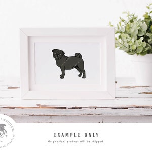 Pug SVG, Standing Dog Design, Brindle Pug Clip Art, Fawn Pug ...