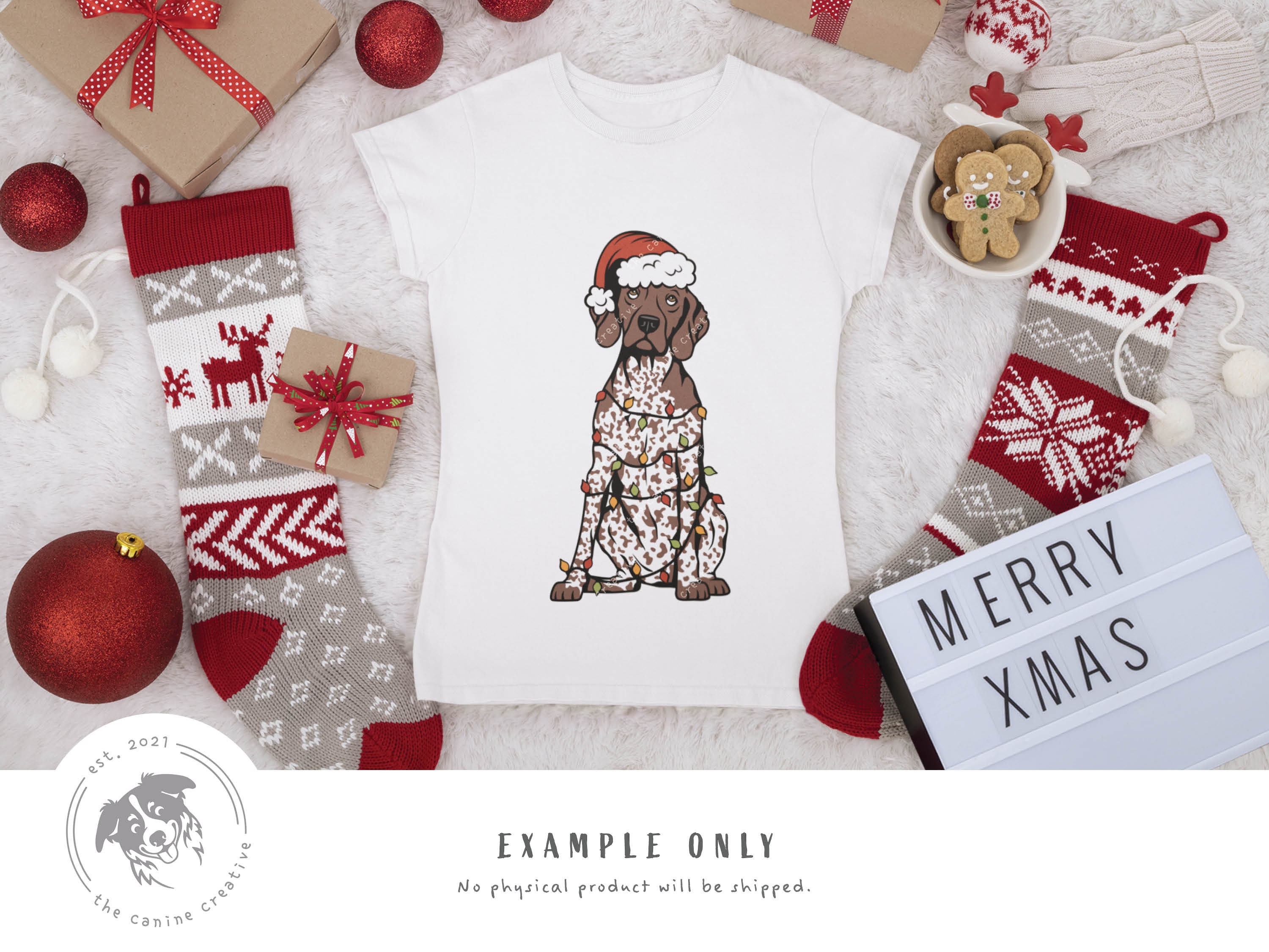GSP Christmas SVG, German Shorthaired Pointer SVG, Tangled Christmas ...