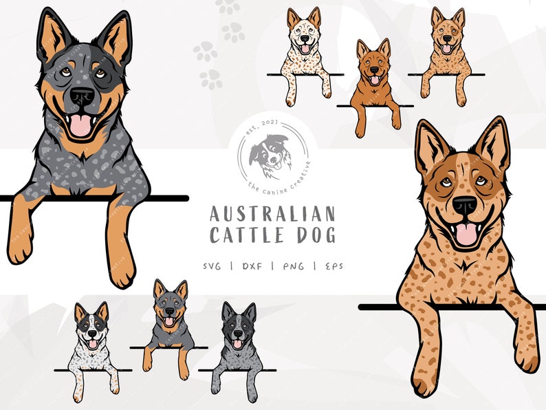 Heeler SVG Peeking Dog SVG 2 Australian Cattle Dog Clip - Etsy
