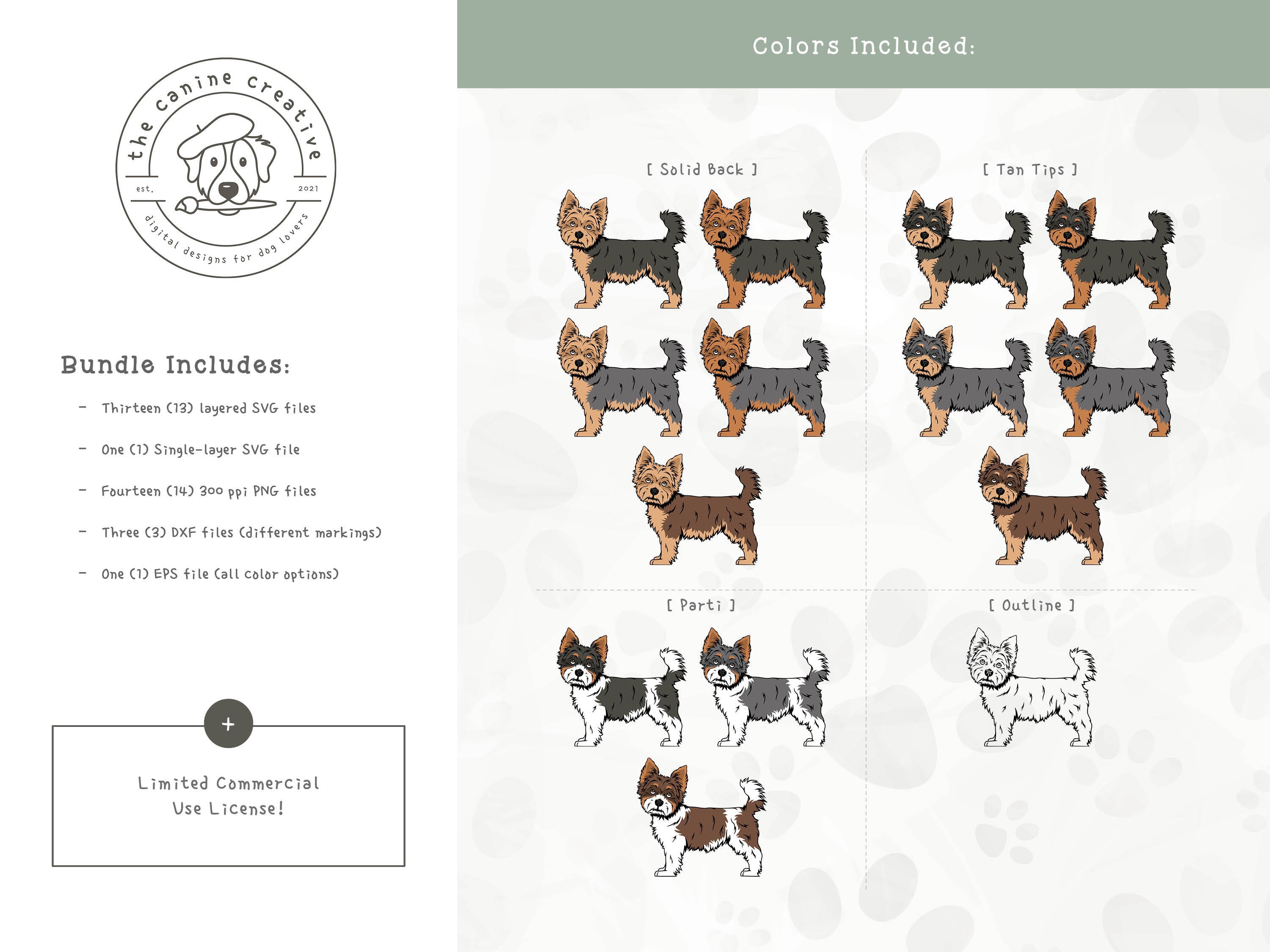 Yorkshire Terriers Clip Art, Yorkie SVG, Biewer Terrier PNG, Undocked ...