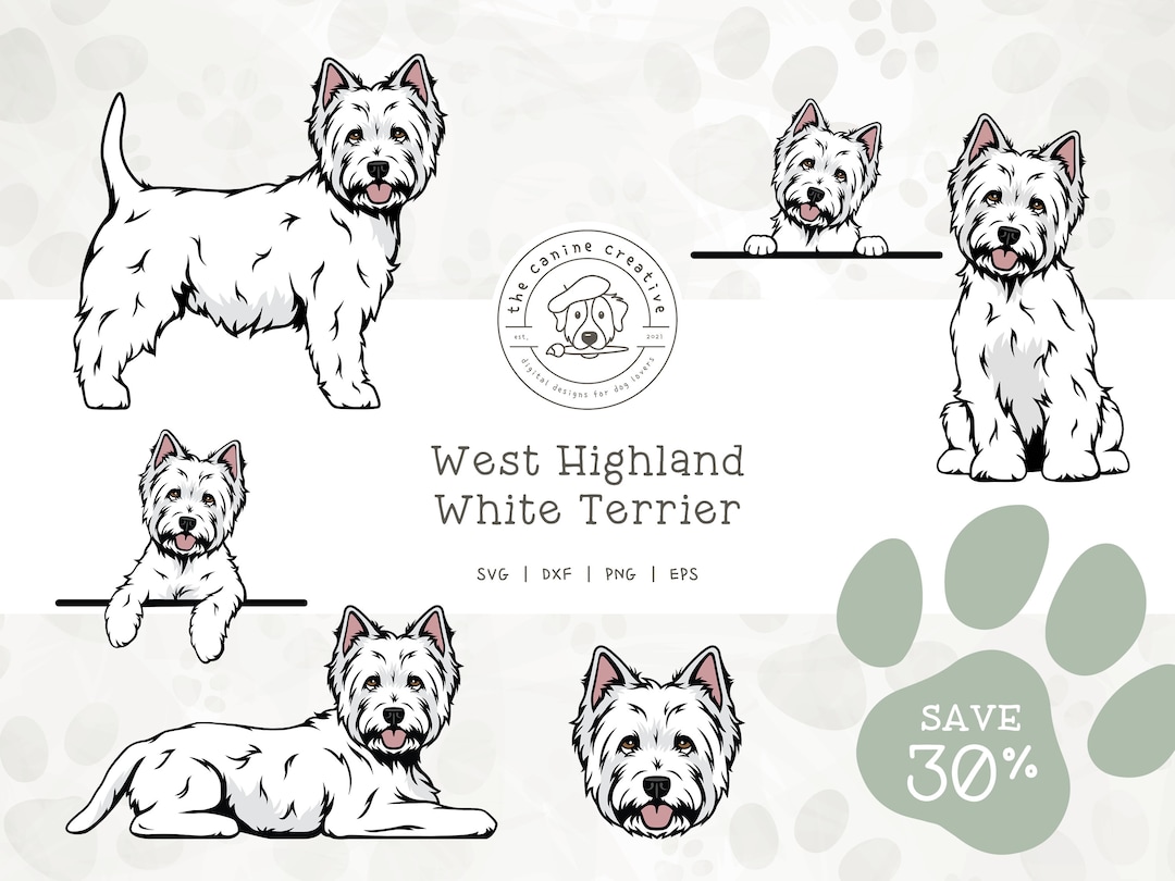 Westhighland Terrier SVG, Westie SVG, West Highland Dog Face EPS ...