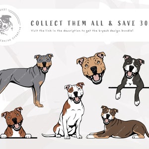 Pit Bull SVG, Staffordshire Dog PNG, Standing Dog Clipart, Layered ...