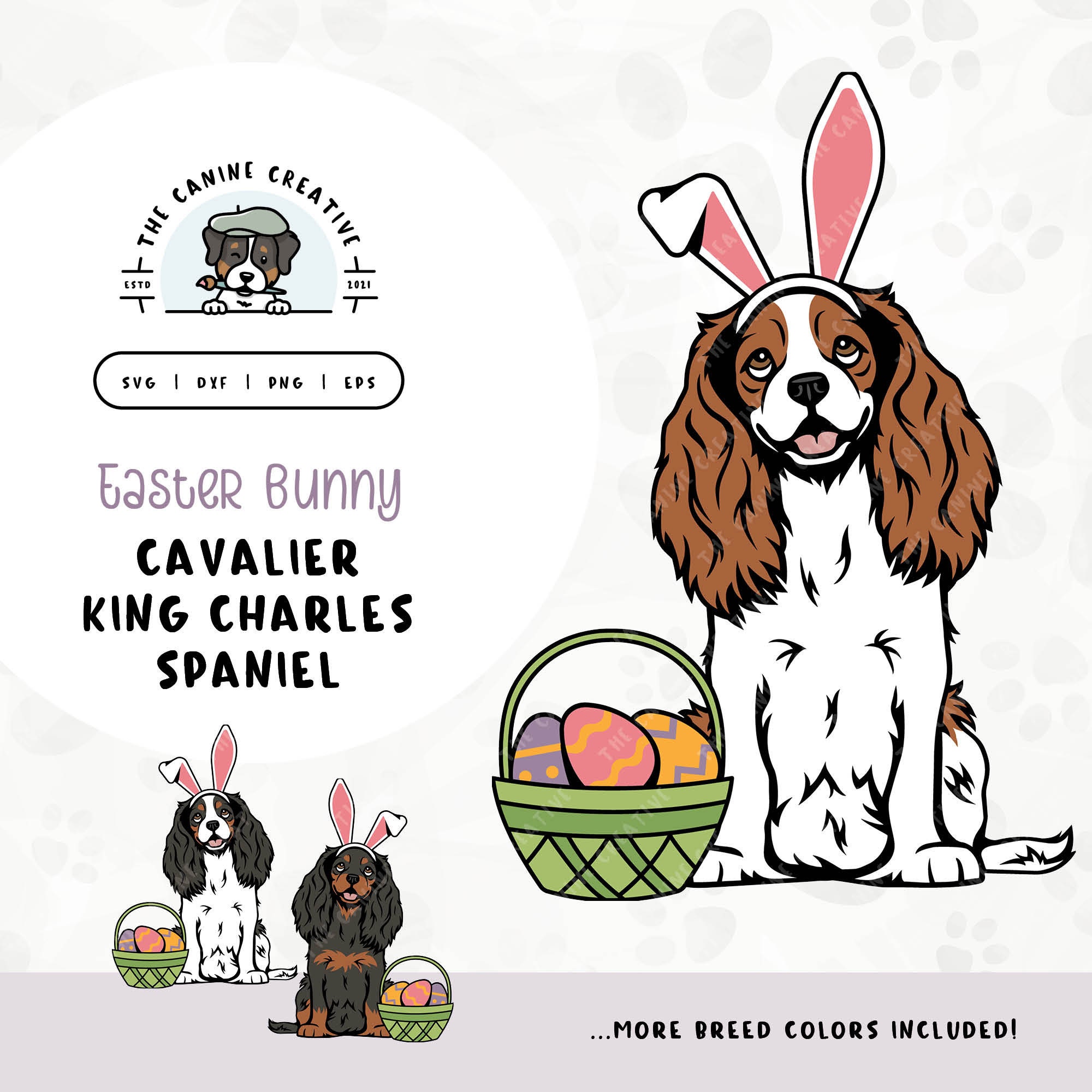 Cavalier King Charles Spaniel SVG | DIY Dog Easter Bunny Gift | Puppy ...