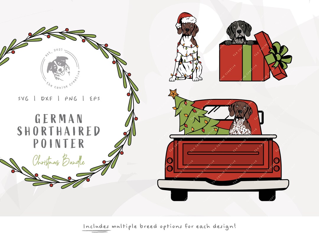 GSP Christmas SVG, Gift Box Png, Dog Santa Hat Art, Tangled Christmas ...