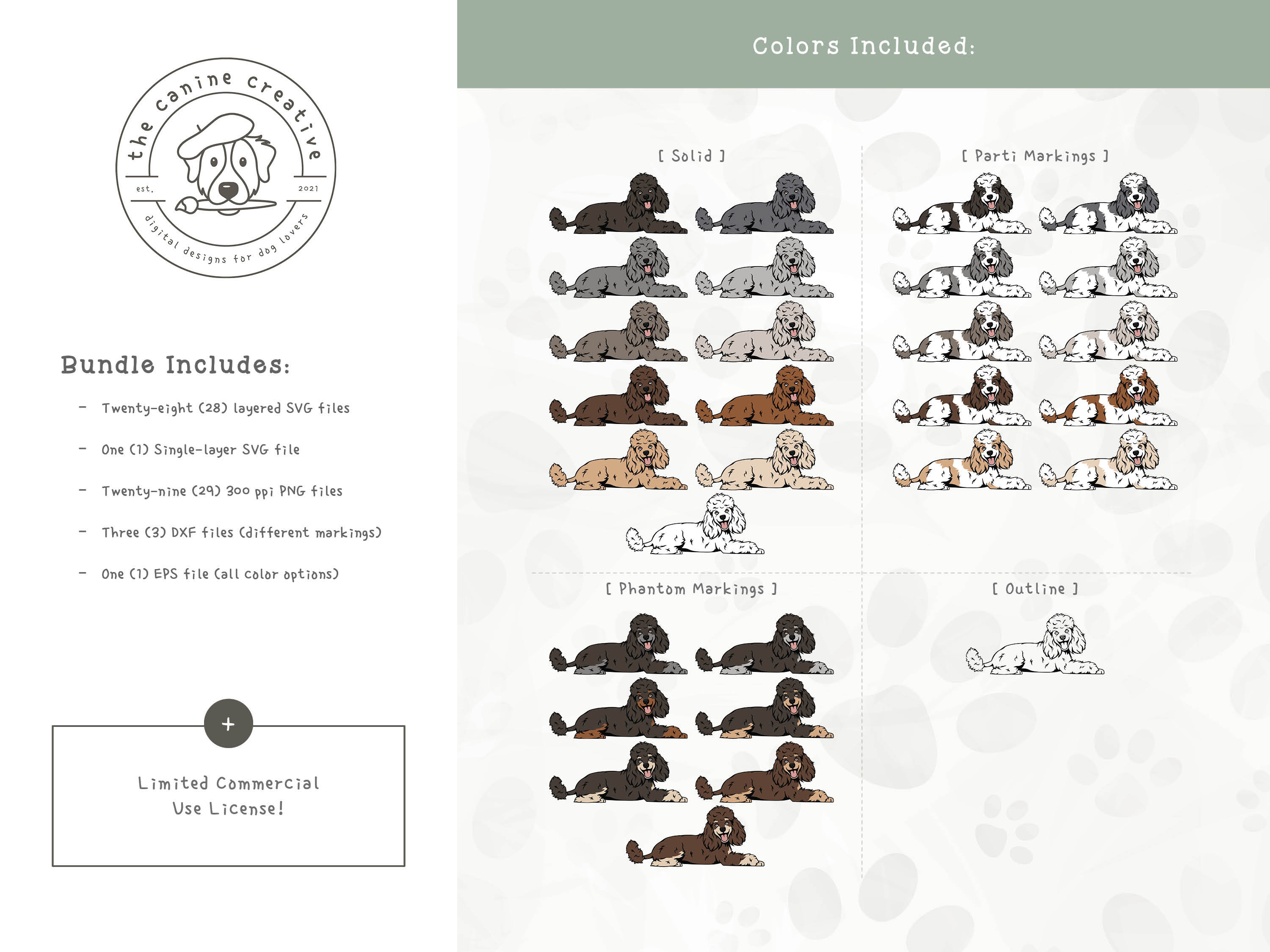 Poodles SVG, Laying Down Dog SVG, Standard Poodle PNG, Toy Poodle ...