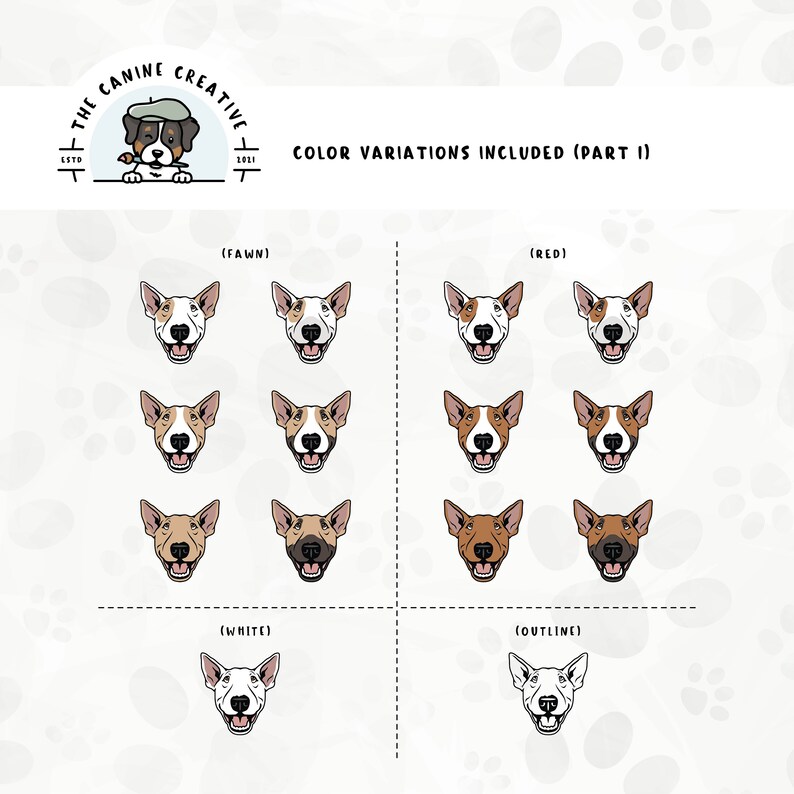 English Bull Terrier Face SVG | Mini Bully Dog Head Clipart PNG ...