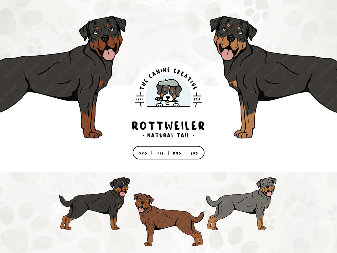 Rottweilers SVG Natural Tail Rottweiler PNG Standing Dog - Etsy