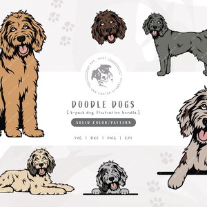 Doodle SVG Bundle, Doodle Dog Clipart, Merle Aussiedoodle Png, Layered ...