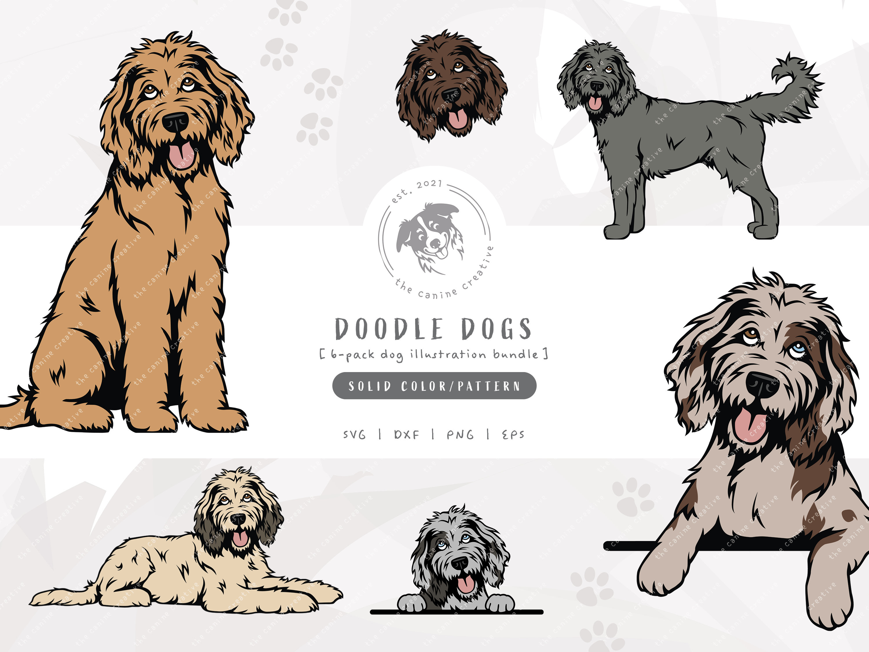 Doodle SVG Bundle, Doodle Dog Clipart, Merle Aussiedoodle Png, Layered ...