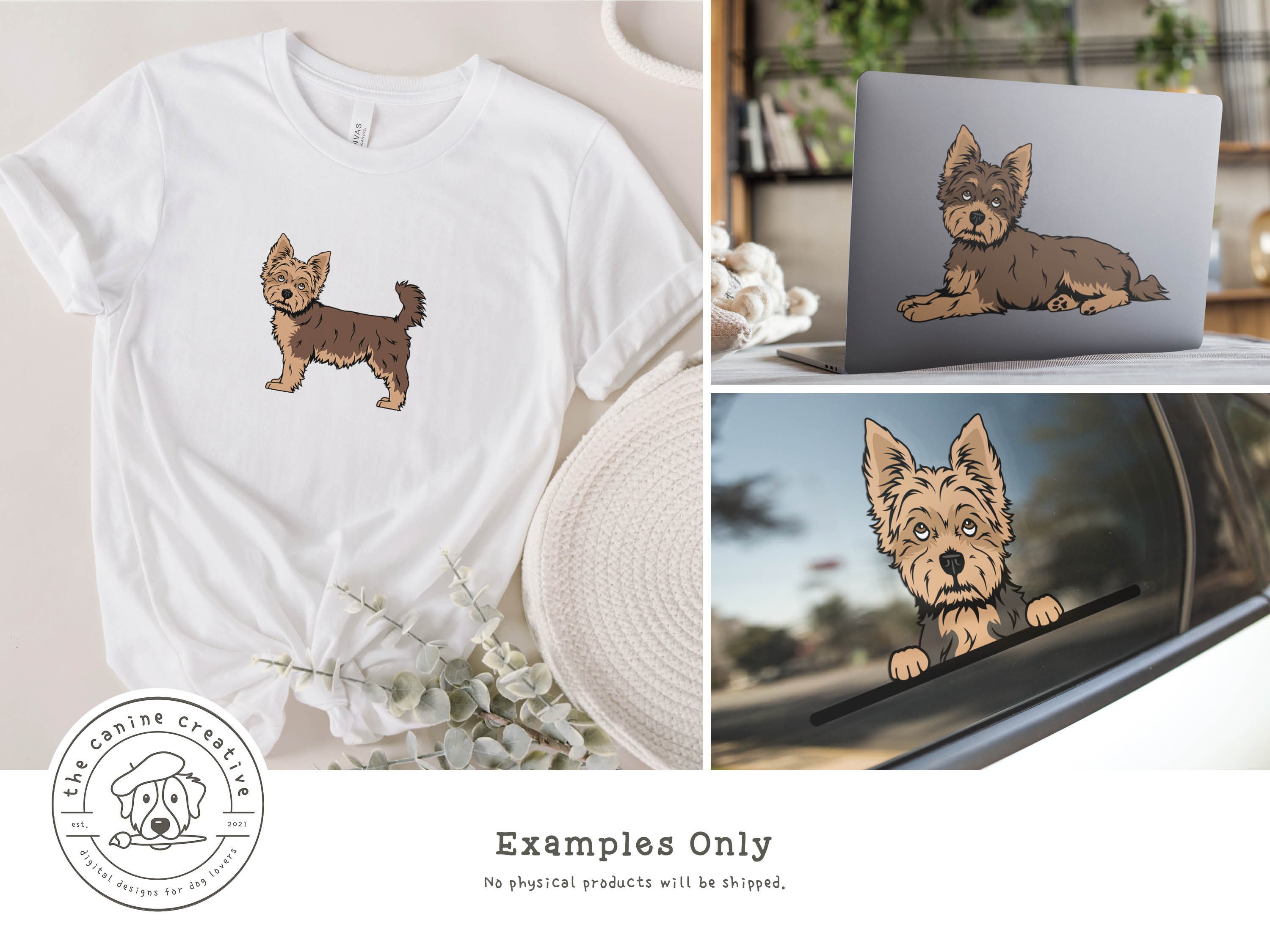 Yorkshire Terrier Clip Art, Yorkie SVG, Biewer Terrier PNG, Undocked ...