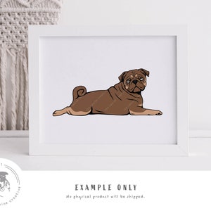 Pug SVG, Dog Laying Down Design, Brindle Pug Clip Art, Fawn Pug ...