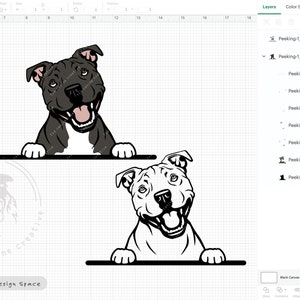 Pit Bull SVG, Staffordshire Dog PNG, Peeking Dog Design #1, Layered ...