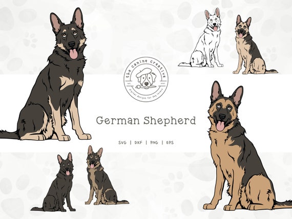 Sitting German Shepherd Clipart