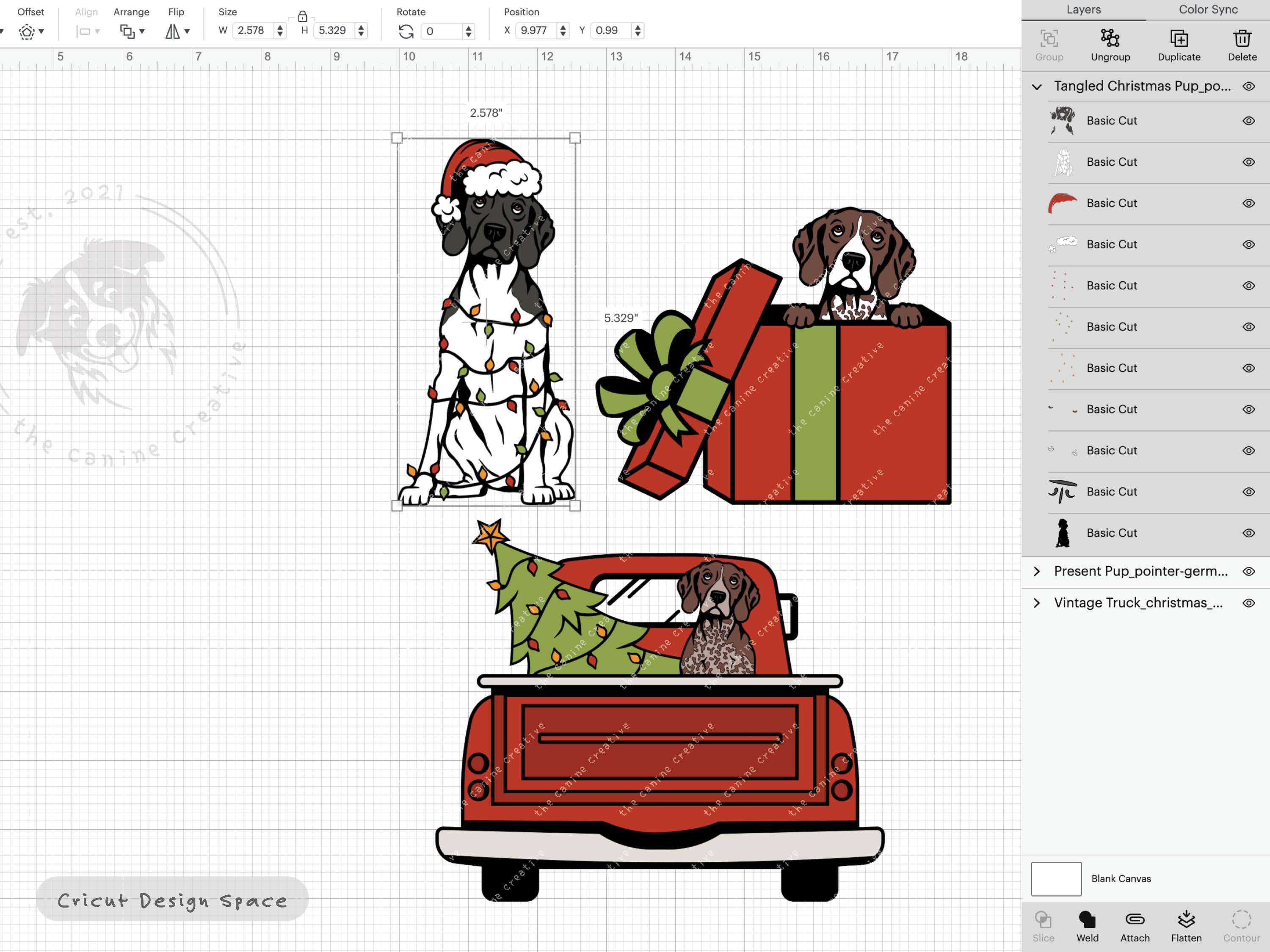 GSP Christmas SVG Gift Box Png Dog Santa Hat Art Tangled - Etsy