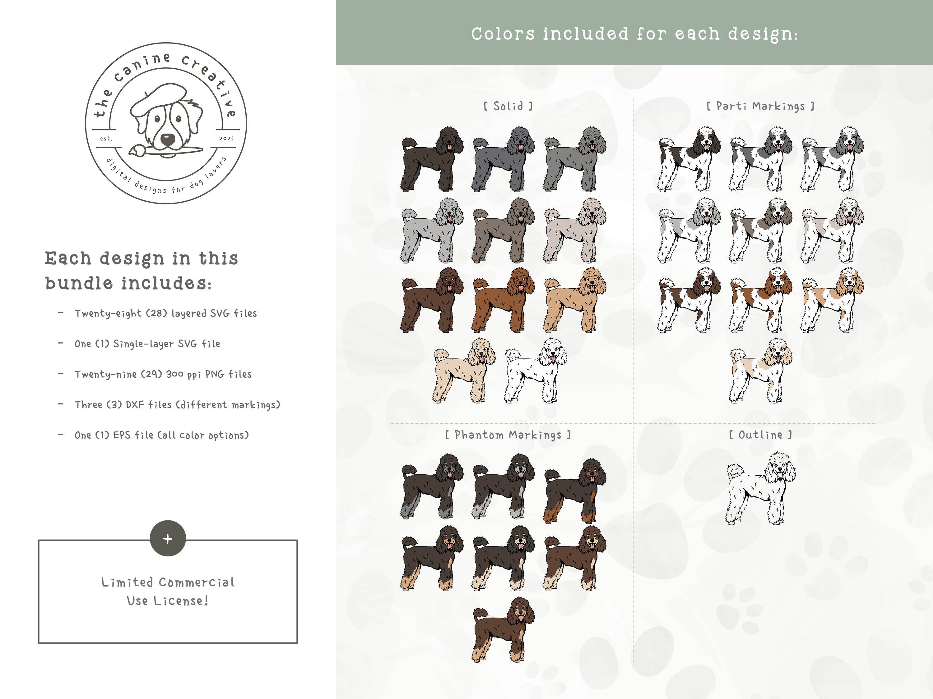 Poodles SVG Bundle Poodle PNG Dog Face Clipart Dog Sitting - Etsy