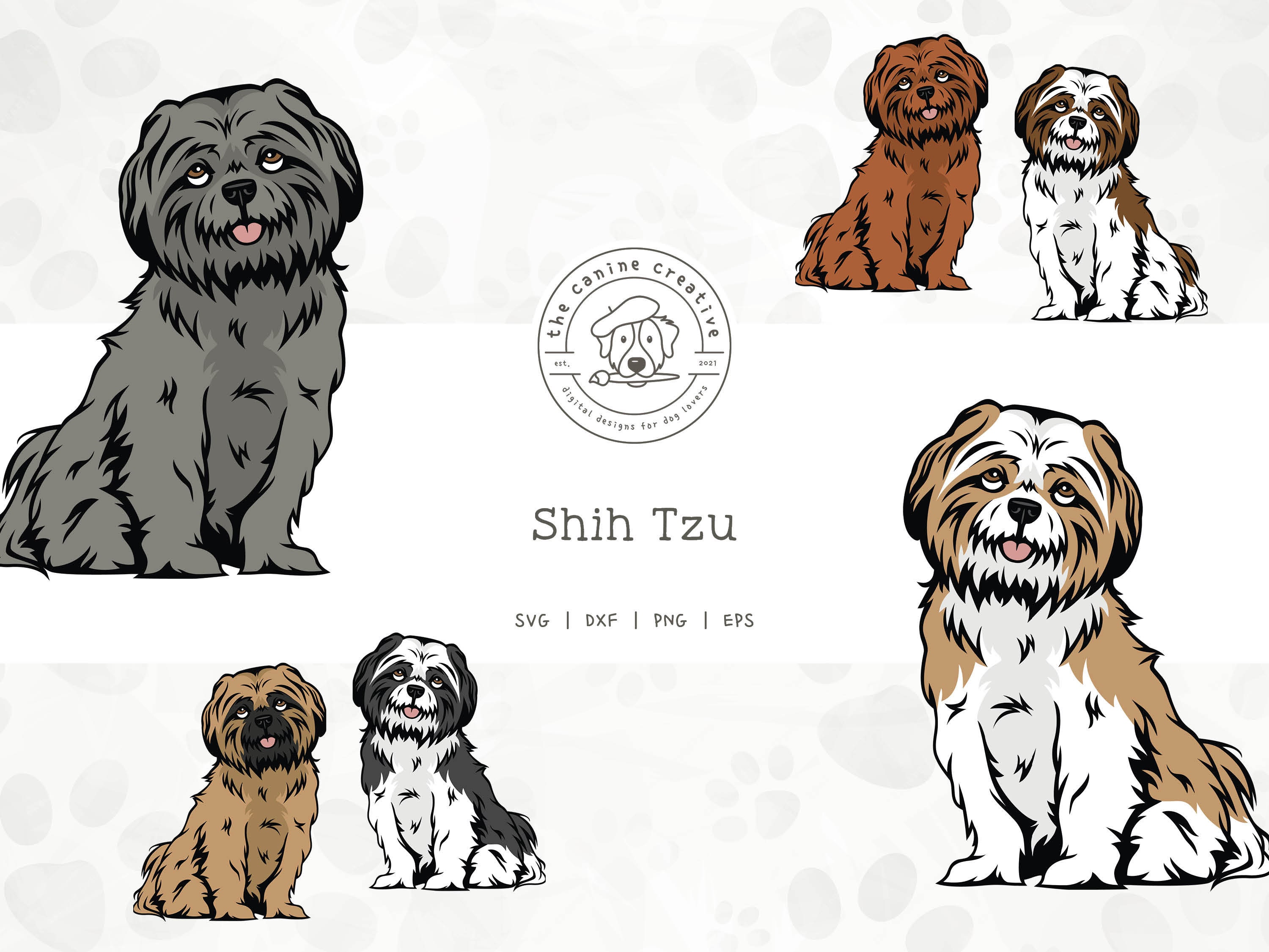 Buy Shih Tzu SVG, Shih Tzu Clipart, Sitting Dog Svg, Dog Breed PNG ...