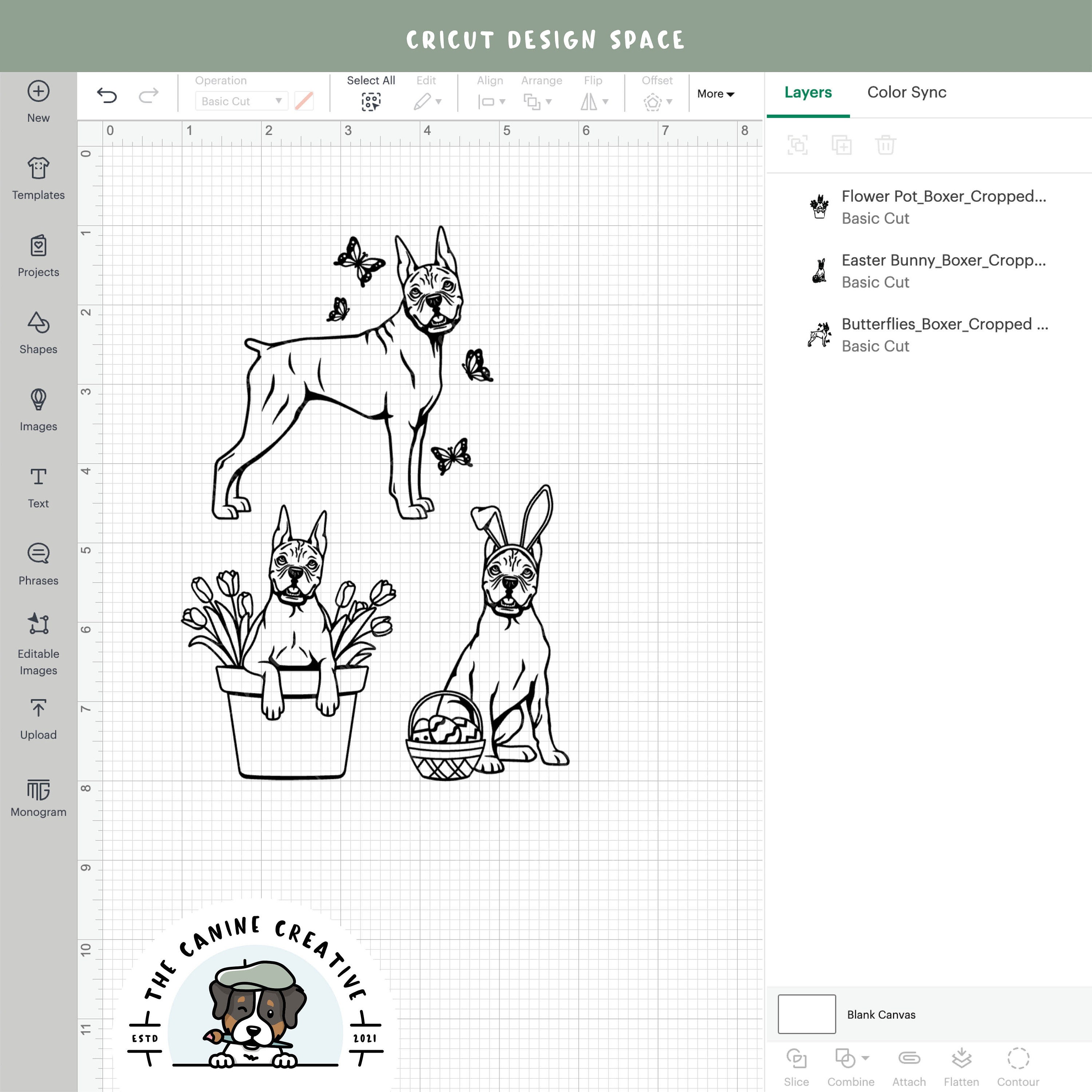Spring SVG Bundle | Easter Dog PNG | Boxer With Cropped Ears Clipart ...