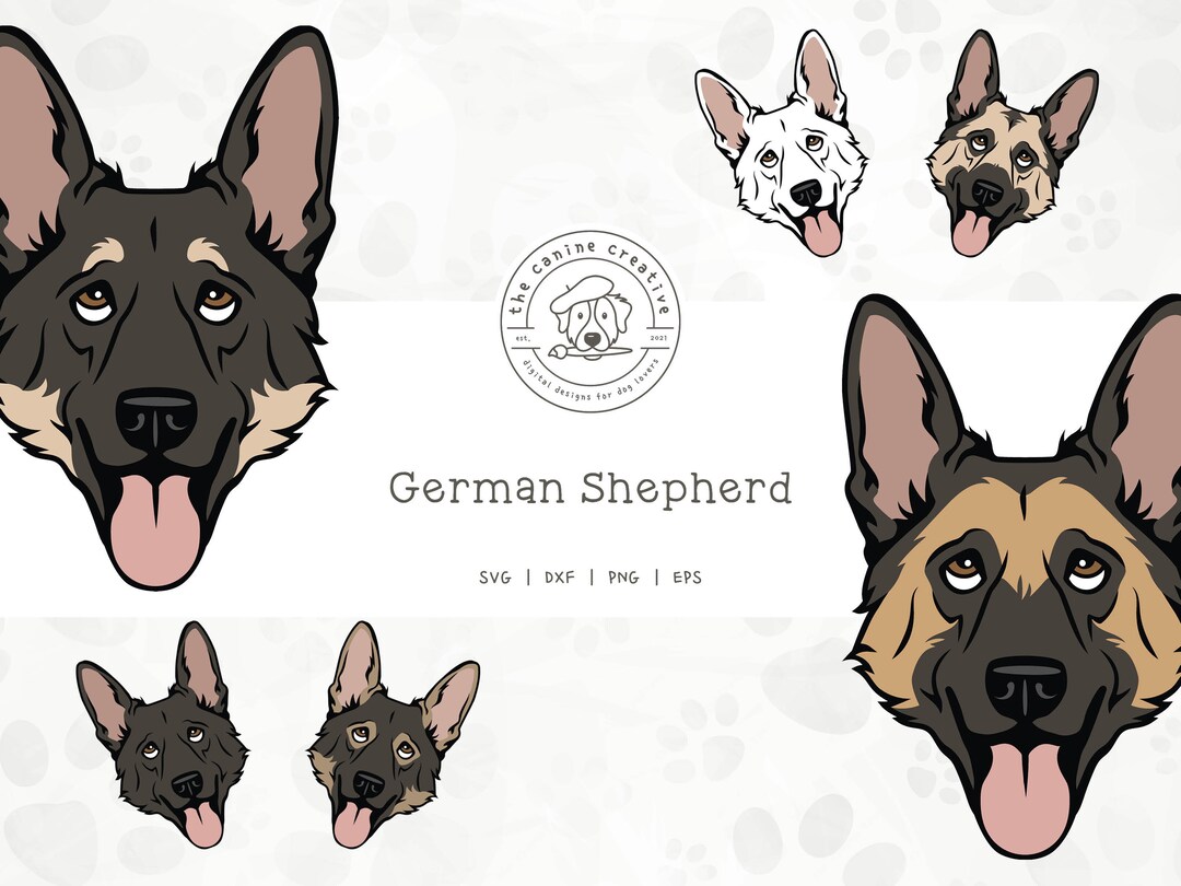 German Shepherd SVG, GSD SVG, K9 Dog Svg, Dog Face Png, Dog Breed ...