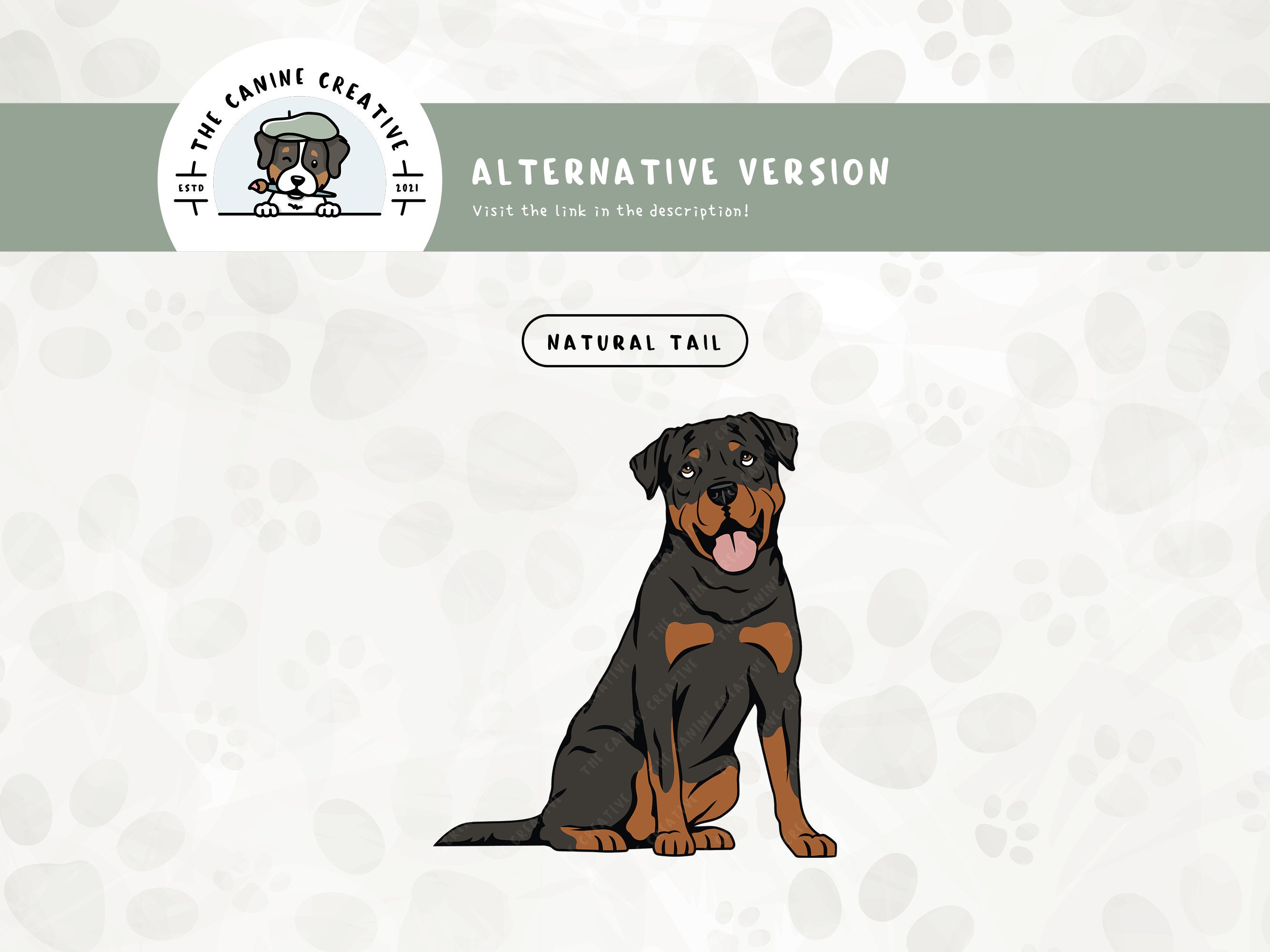 Rottweilers SVG, Docked Tail Rottweiler PNG, Sitting Dog Illustration ...