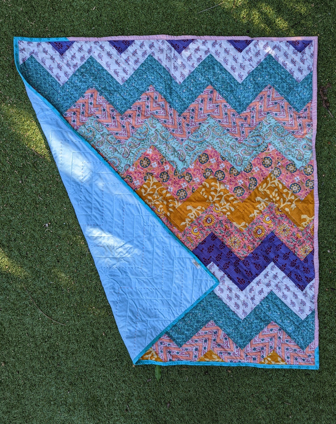 Rail Fence Chevron (zig Zag) Baby Quilt Pattern - Etsy