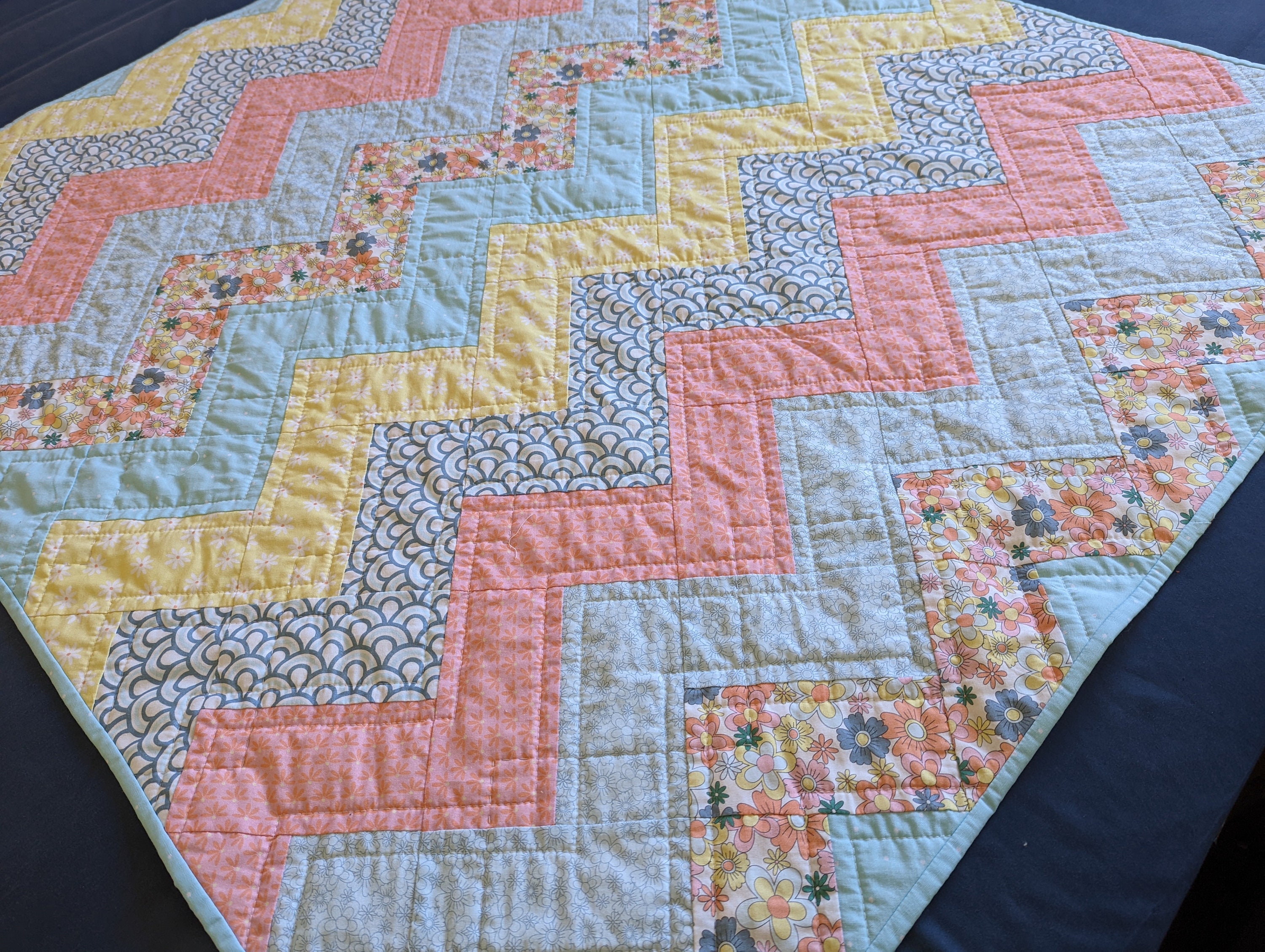 Rail Fence Chevron (zig Zag) Baby Quilt Pattern - Etsy