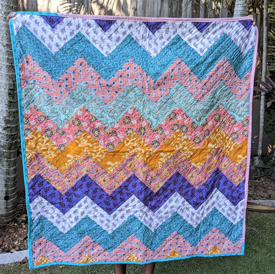 Rail Fence Chevron (zig Zag) Baby Quilt Pattern - Etsy