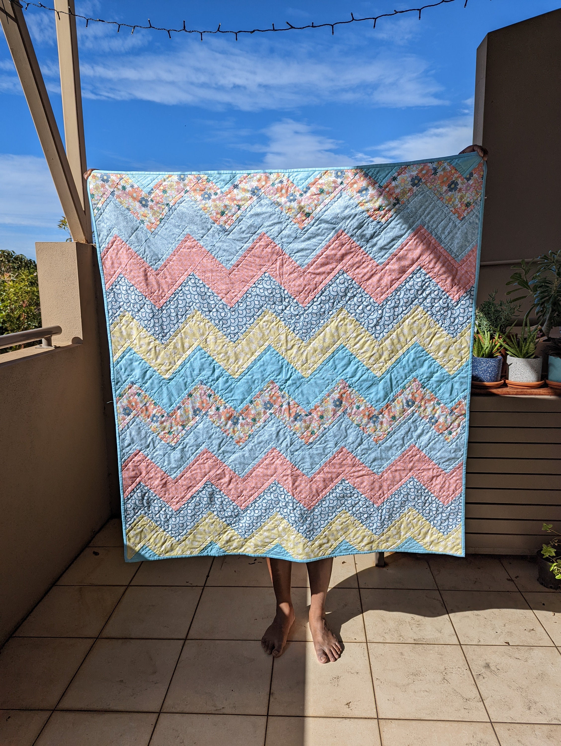 Rail Fence Chevron (zig Zag) Baby Quilt Pattern - Etsy