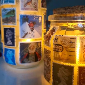 Stamp Jar Lamp | Homemade Using Recycled Materials | Vintage Style Lamp ...