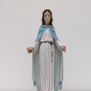 Our Lady of the Roses Statue 32 Cm (12,59'') in Marble Powder, Made in ...