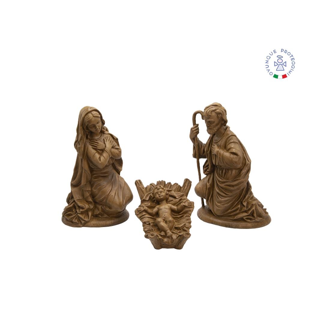 Resin Nativity Scene 30 Cm With Wood Effect. 12'' Resin Nativity Scene ...